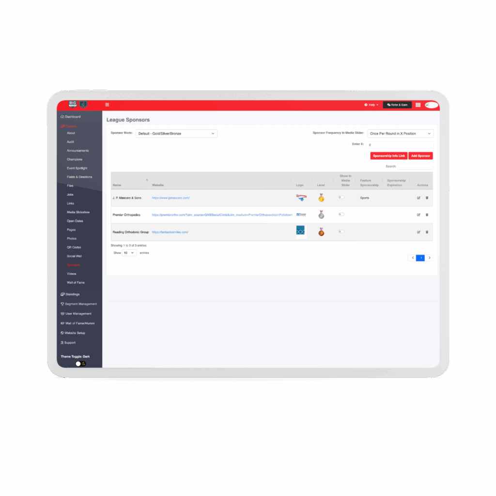 Athletic Management for Associations - BigTeams